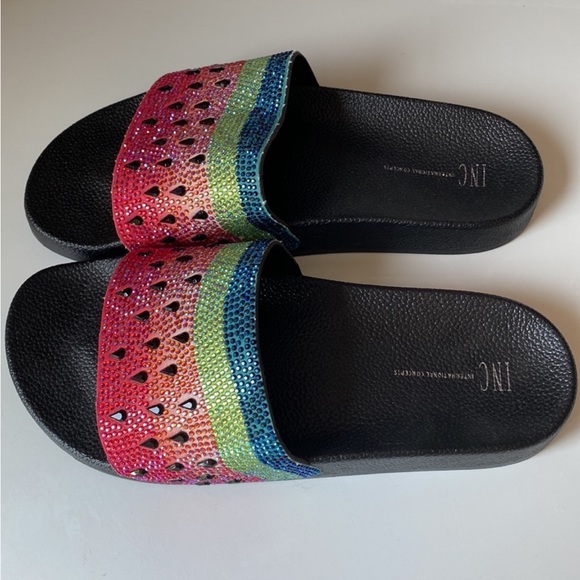 INC International Concepts | Shoes | Inc Watermelon Bling Pool Slides ...